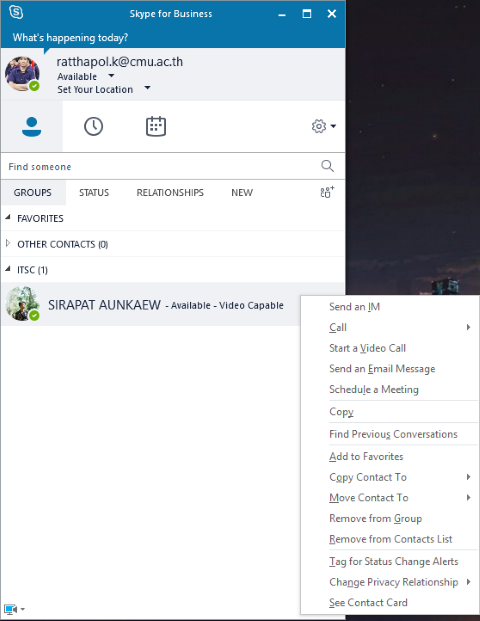 Microsoft office 365 Skype for business - CMU ITSC Network