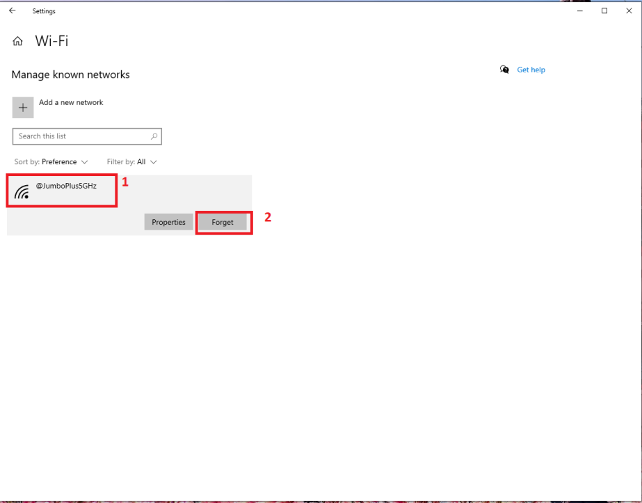 Forget Network Windows 10 EN - CMU ITSC Network